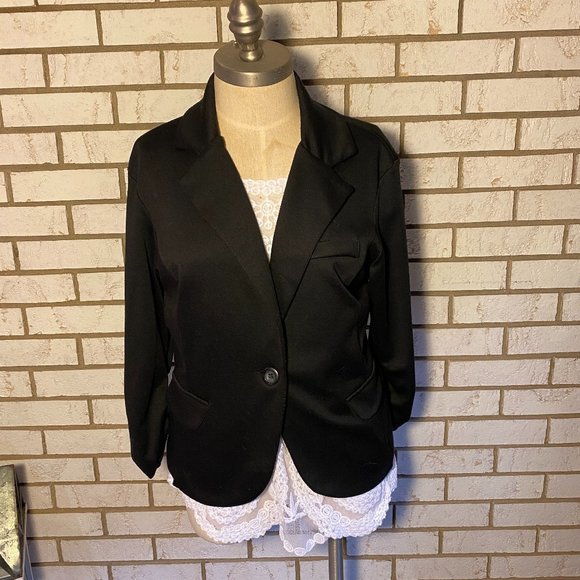 Metaphor | Jackets & Coats | Metaphor Black Push Up Sleeve Blazer Sz Xl ...